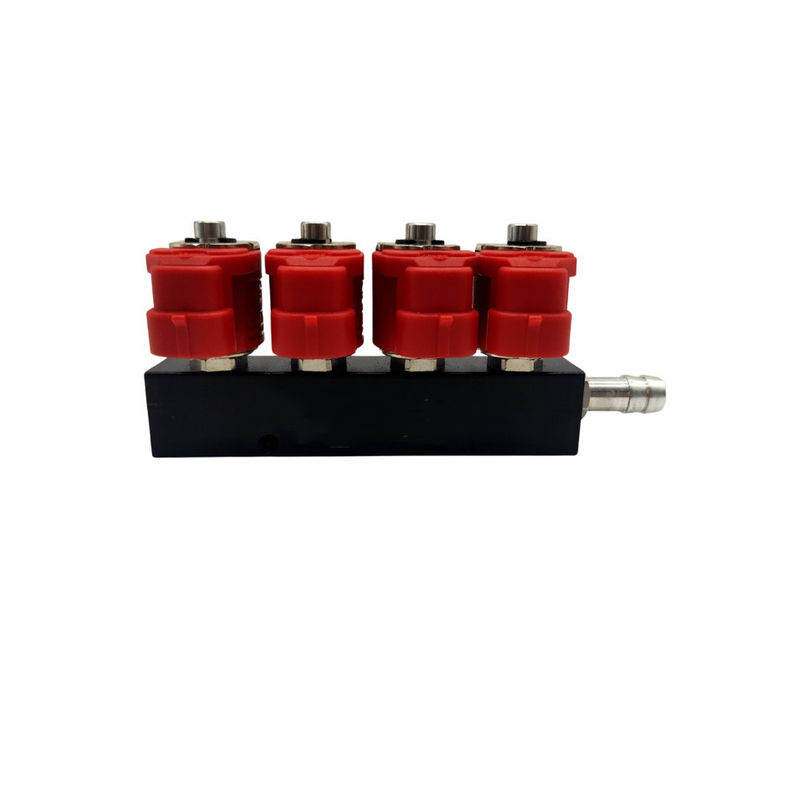 2 โอห์ม 4 กระบอก Red Coil LPG CNG Rail Injector ป้องกันการกัดกร่อน ...